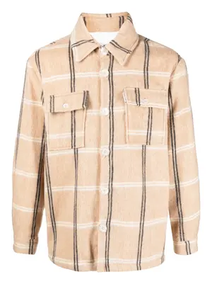 FAMILY FIRST Jersey-fleece Check-plaid Shirt - Neutrals