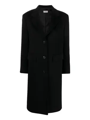 Alberto Biani Single-breasted Wool Coat - Black