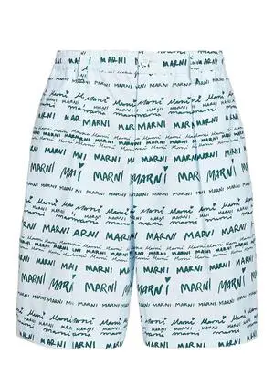 Marni Cotton Poplin Bermuda Shorts - Arctic Blue