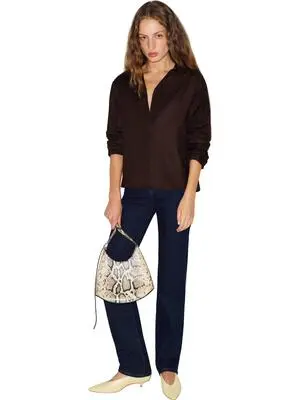 REFORMATION Andy Oversized Shirt - Brown