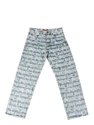 Supreme Archive Denim Jacquard Regular Jean - Blue | Editorialist