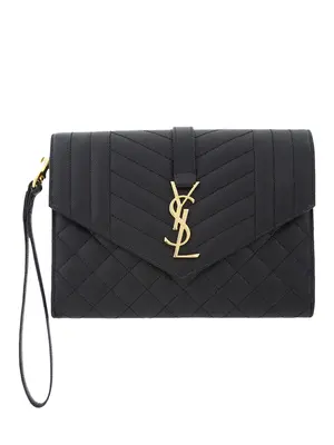 Saint Laurent Envelope Clutch - Black