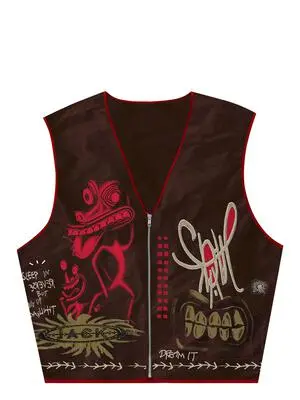 CACTUS JACK BY TRAVIS SCOTT Sleeveless Zip Up Vest - Brown