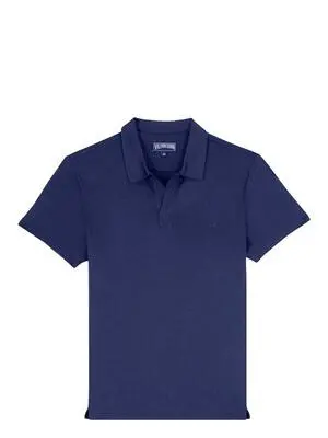 Vilebrequin Tencel Polo Shirt Solid Polo Pirinol - Blue