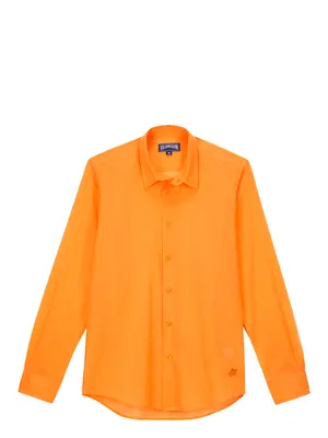 Vilebrequin Cotton Voile Lightweight Caracal Shirt Orange
