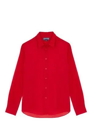 Vilebrequin Cotton Voile Lightweight Caracal Shirt Red