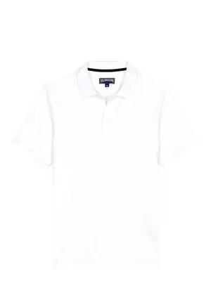 Vilebrequin Organic Cotton Pique Polo Shirt Solid Polo Palan - White