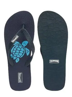 Vilebrequin Beach Flip Flops With Turtle Design - Blue