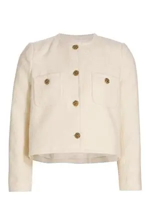 Ba&sh Meredith Tweed Cotton-blend Jacket - Ecru