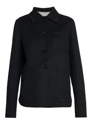 JIL SANDER Cashmere Shirt Jacket - Navy