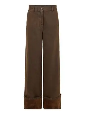 Dries Van Noten Wide Leg Jeans - Brown
