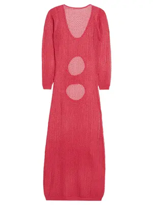 Antik Batik Shany Cutout Crochet-knit Midi Dress - Coral