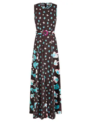 Diane Von Furstenberg Elliot Floral-print Maxi Dress - Dark Brown
