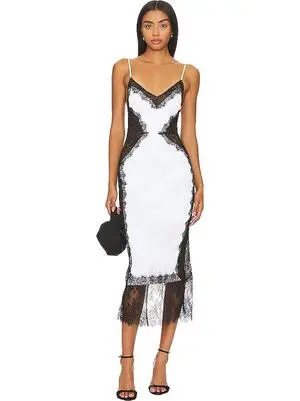 Nbd Lilia Midi Dress - White & Black