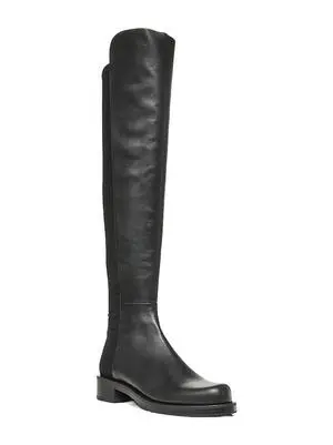 STUART WEITZMAN 5050 Bold Over-the-Knee Boots Black Leather