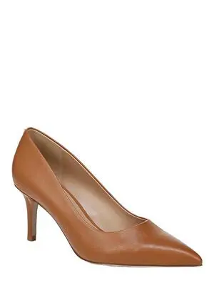 Sam Edelman Vienna Pointed Toe Mid-Heel Pumps Saddle