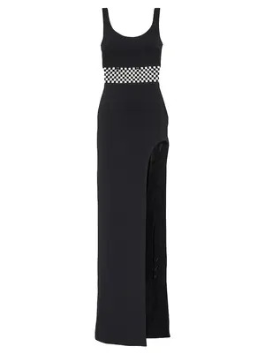 David Koma Embellished Cady Gown - Black