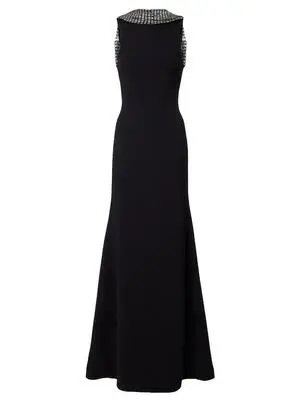 David Koma Embellished Cady Gown - Black