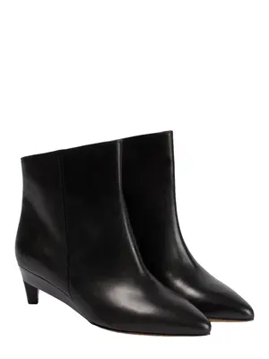 Isabel Marant Deyan Leather Ankle Boots - Black