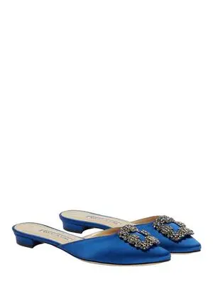 Manolo Blahnik Manolo Blahnik Hangisimuflat Mules Blue