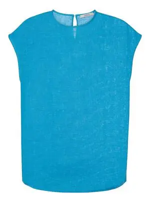 Asceno Dasha Linen Top - Blue