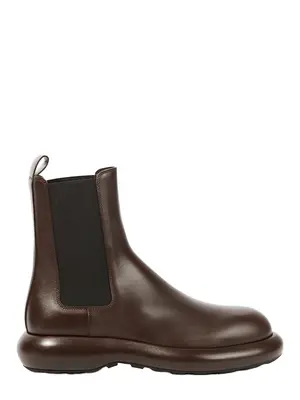 JIL SANDER Leather Chelsea Boots - Brown