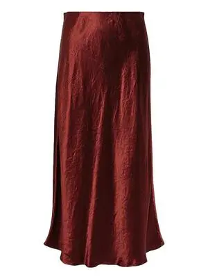Max Mara Alessio Satin Midi Skirt - Red