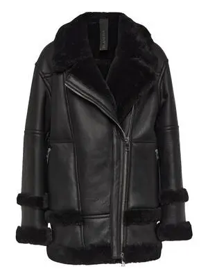 BLANCHA Leather And Shearling Jacket - Black