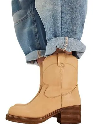 Jeffrey Campbell Sleepy Cowboy Ankle Boots - Natural Light Tan