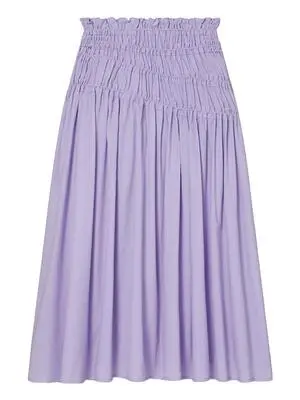 Tory Burch Smocked Cotton Skirt - Lilac Frost