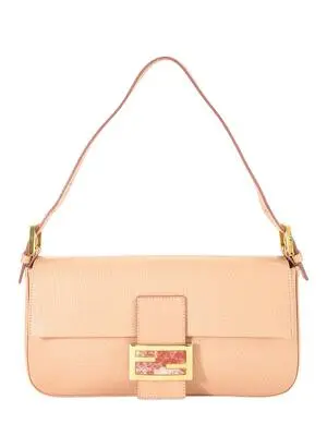 Fendi Leather Baguette - Pink