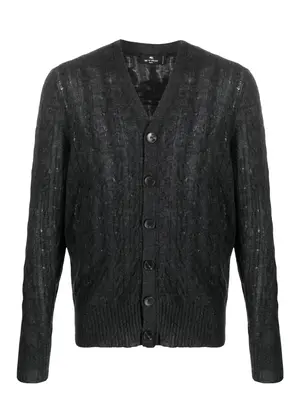 Etro Cable-knit Cashmere Cardigan - Grey