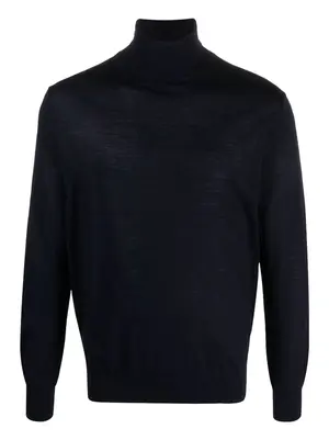 BALLANTYNE Roll-neck Fine-knit Jumper - Blue