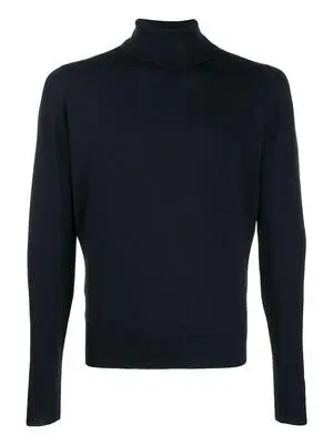 John Smedley Connell Roll-neck Jumper - Blue