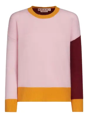 Marni Colour-block Cashmere Jumper - Pink