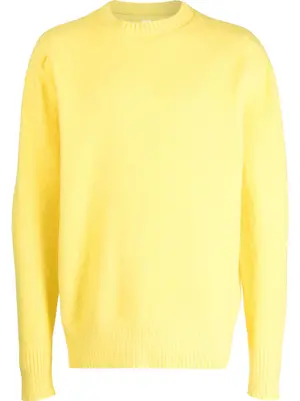 OAMC Logo-intarsia Wool Jumper - Yellow