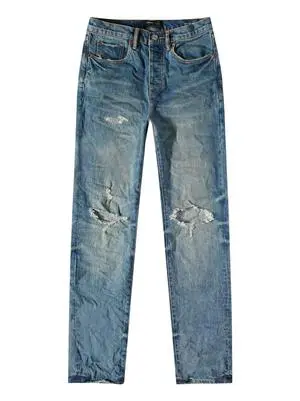 PURPLE BRAND Mid Rise Straight Jeans - Blue