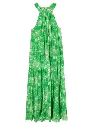 Cos Oversized Gathered Maxi Dress Green