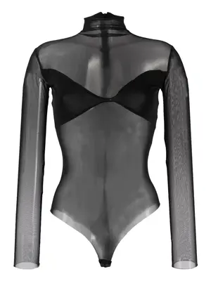 ATU BODY COUTURE Panelled Mesh Bodysuit - Black