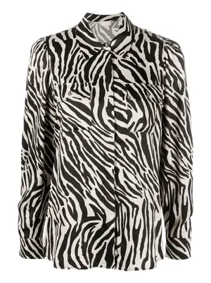 LIU JO LIU JO Zebra-Print Satin Shirt