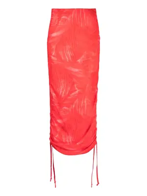 CANNARI CONCEPT Ruched High-waist Skirt - Red