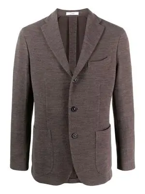Boglioli Single-breasted Knitted Blazer - Brown