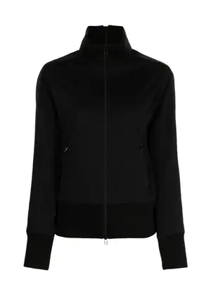 Yohji Yamamoto Stripe Detail Zip-up Sweatshirt - Black