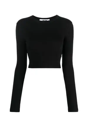 MSGM Cropped T-Shirt With Cut-Out Detail