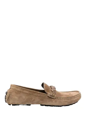 GIANVITO ROSSI Braided Suede Loafers - Neutrals