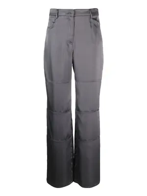 BLANCA VITA Straight-leg Satin Trousers - Grey