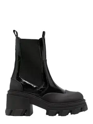 GANNI GANNI Logo-embossed Panelled Chelsea Boots
