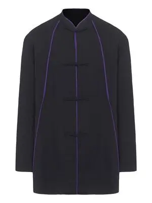 Shanghai Tang Piped-trim Tang Jacket - Blue