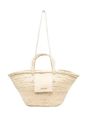 Jacquemus Le Panier Soli Raffia Tote Bag - Neutrals