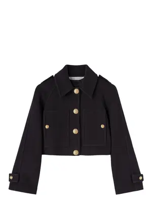 PALM ANGELS Palm Angels Virgin-Wool Blend Cropped Coat